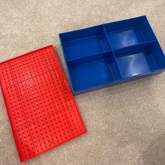 Lego | Toys | Lego Blue Red Storage Building Block Box With Lid | Poshmark